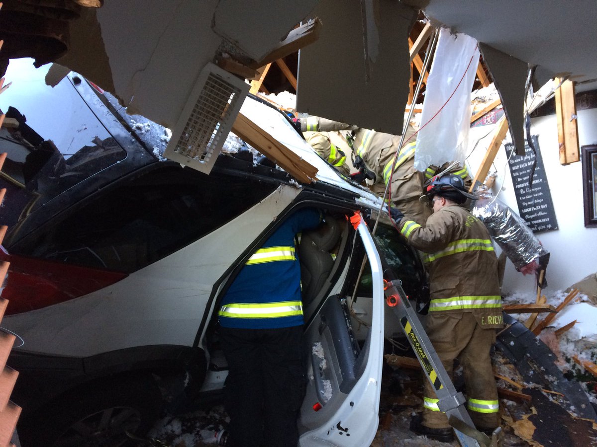 Driver goes airborne, crashes through roof of N.C. house | khou.com